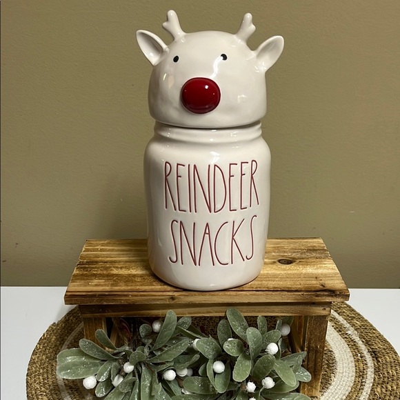 Rae Dunn | Holiday | Rae Dunn Reindeer Snacks Canister | Poshmark